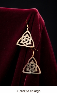 Celtic style medieval brass earrings