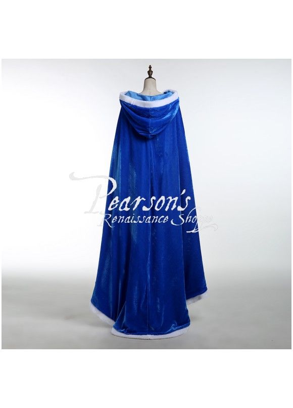 Cinderella Classic Blue Velvet Cape Cosplay Costume