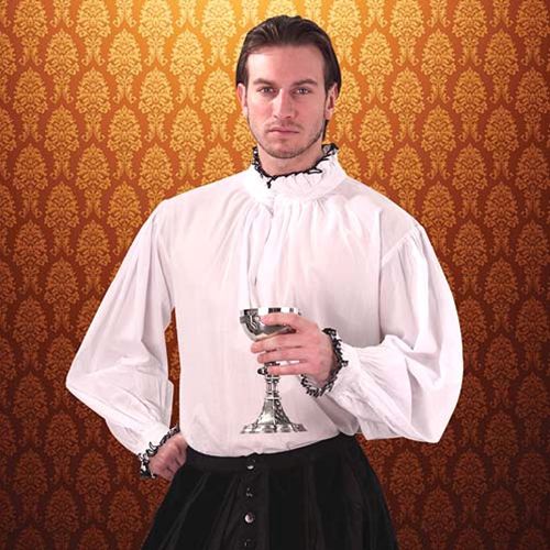 Period Ruffle Collar Shirt - medieval renaissance mens shirt