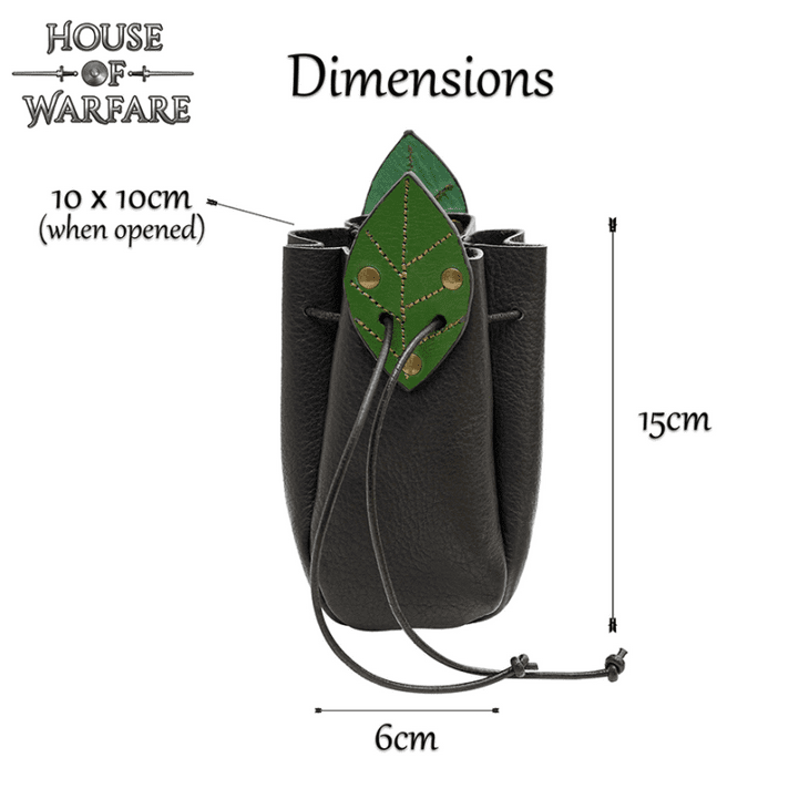 Elven Leaf Leather Pouch