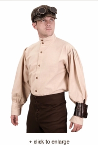 Engineer Shirt Classic steampunk or western shirt in creamtone.