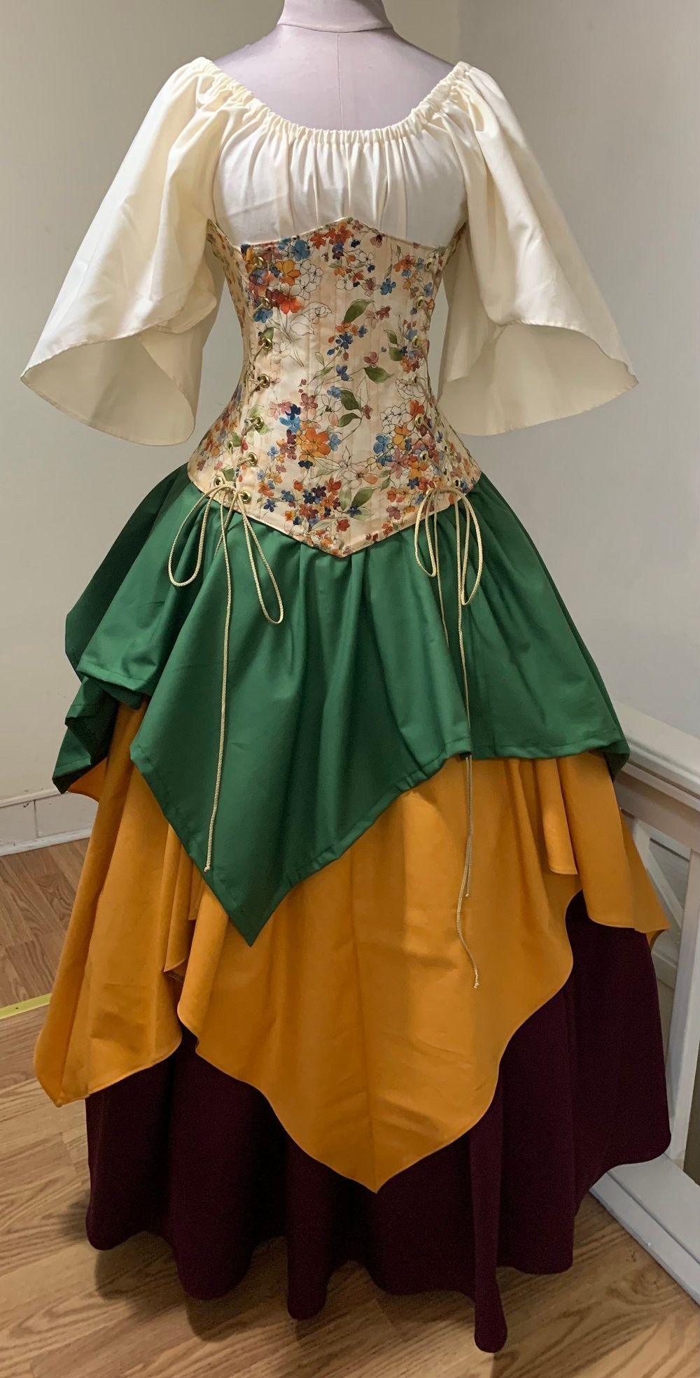 Fall Festival Maiden five piece underbust corset set.