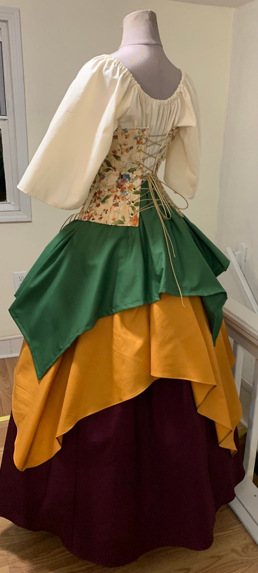 Fall Festival Maiden five piece underbust corset set.