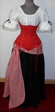 First Mate Under-bust Corset Set - renaissance pirate costume