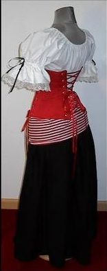 First Mate Under-bust Corset Set - renaissance pirate costume