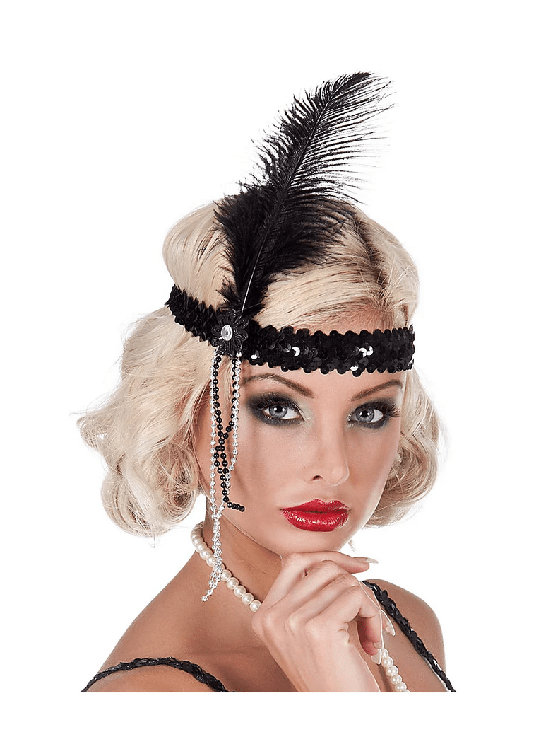Flapper Feather Headband Charleston headband with feather for 20s theme ...