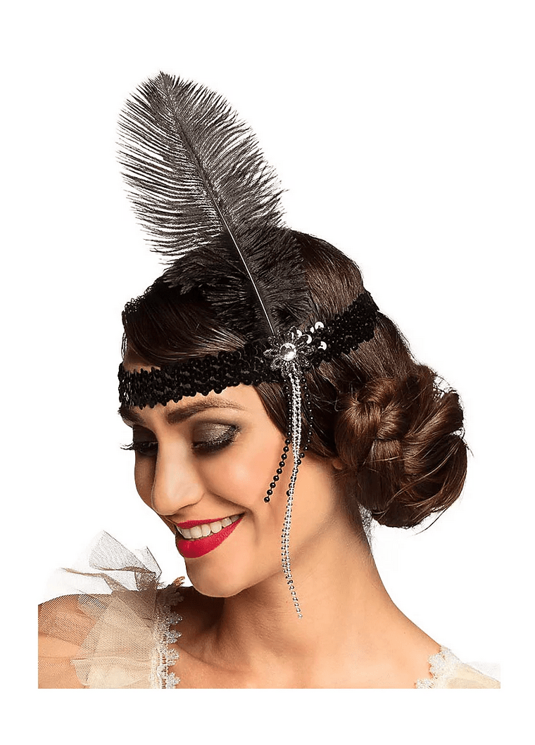 Flapper Feather Headband Charleston headband with feather for 20s theme ...