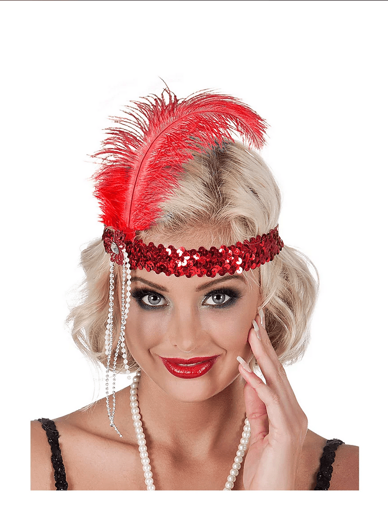 Flapper Feather Headband Charleston headband with feather for 20s theme ...