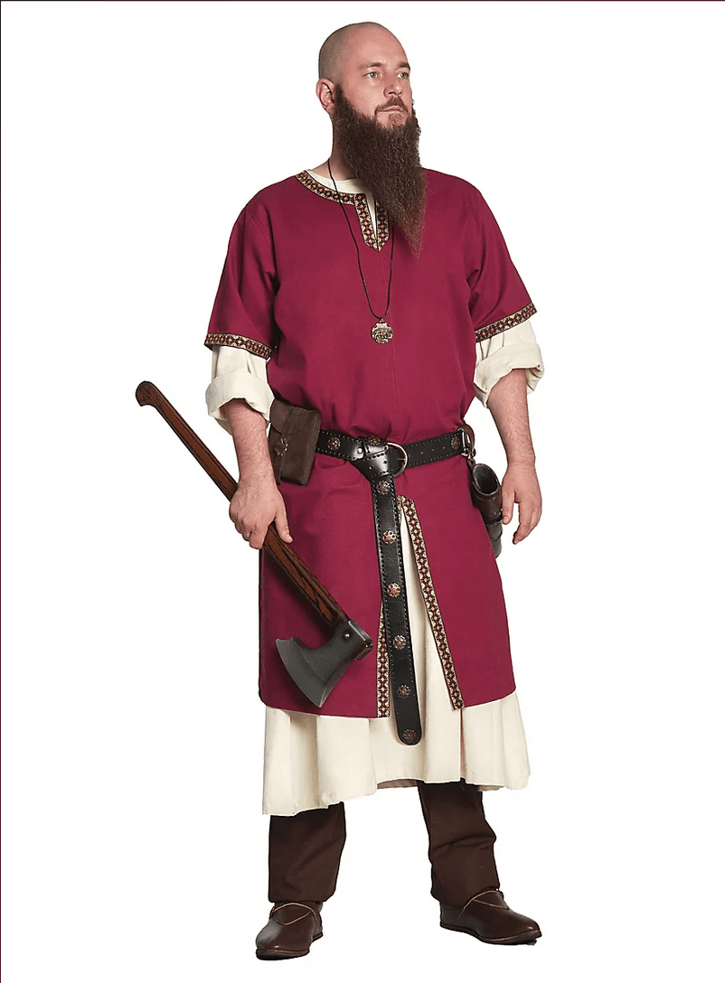 The noble medieval tunic Gernot is richly decorated with golden border