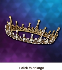 Ladies Gold Crown with Faux Opals and Diamonds