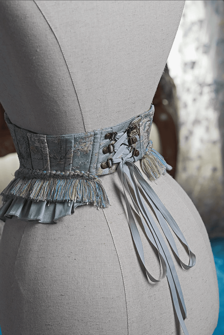 Gothic Fashion Steel Boned Underbust Corset Jacquard Short Corset Top