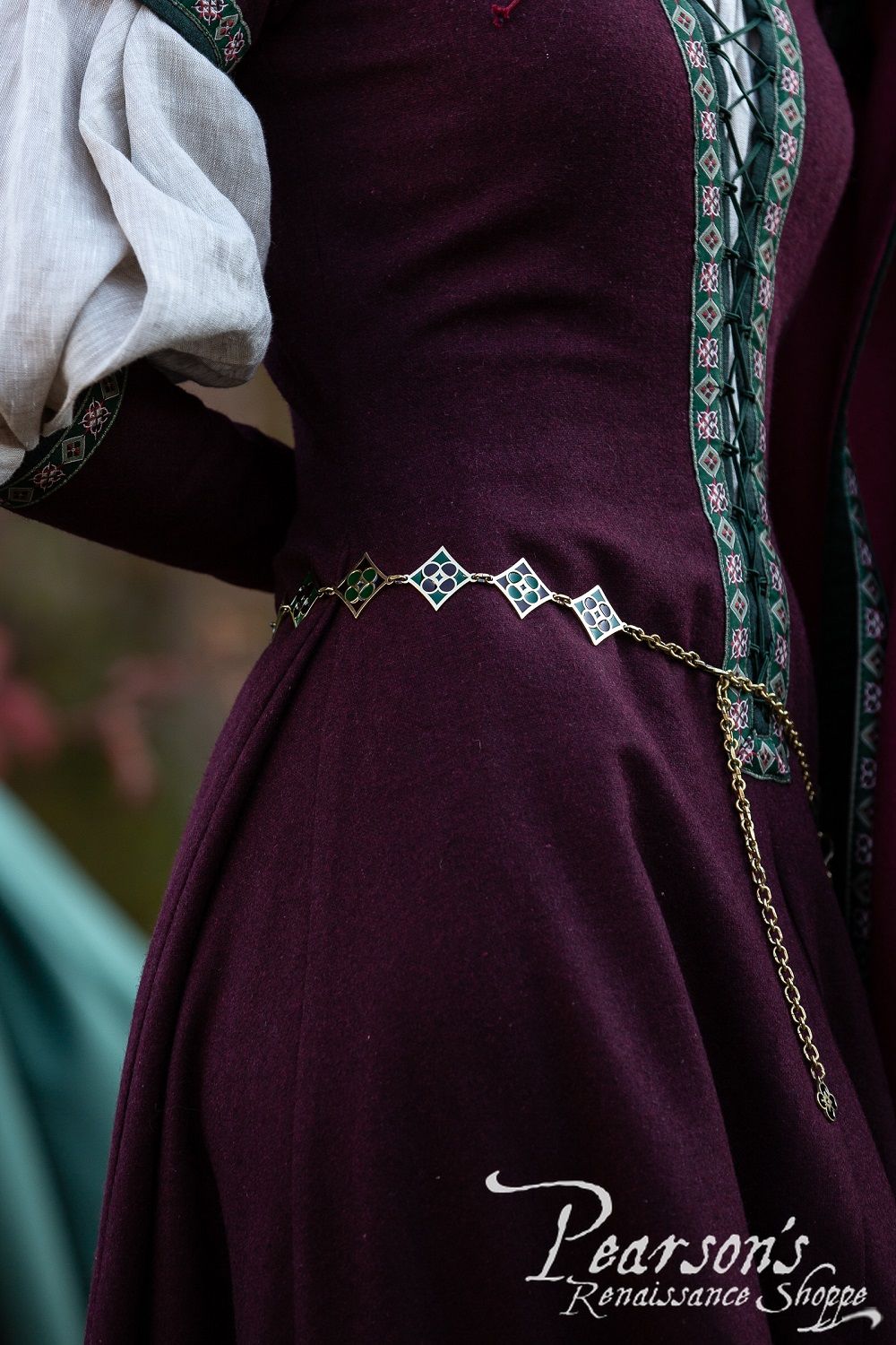 Key Keeper Belt with Enamel Dainty brass women's belt