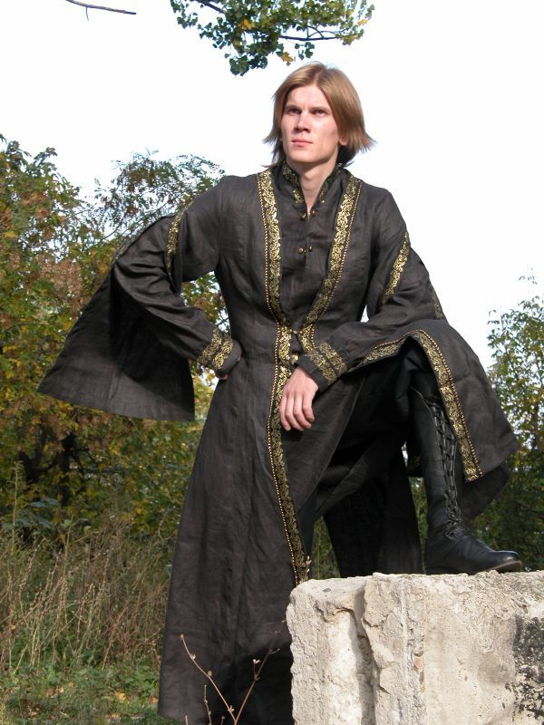 Long Medieval Flax Overcoat - Medieval and Renaissance Clothing, Costume