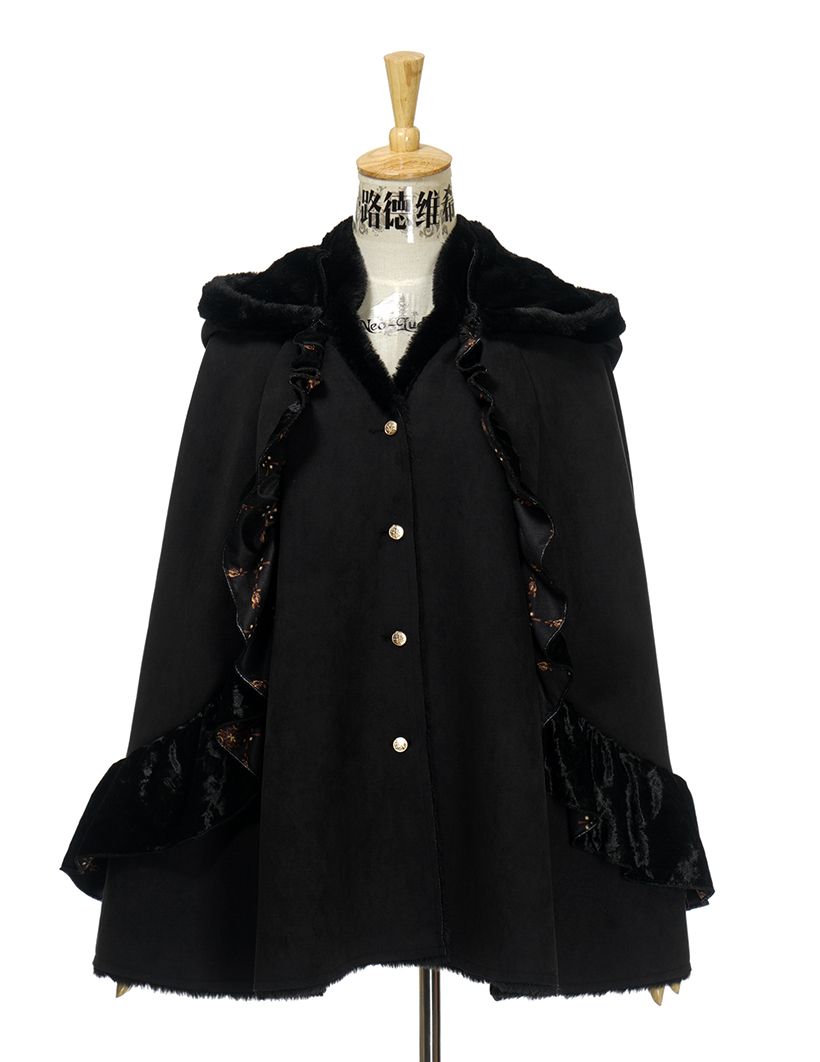 Medieval Borgia Shearling Cape renaissance faire fairy cape