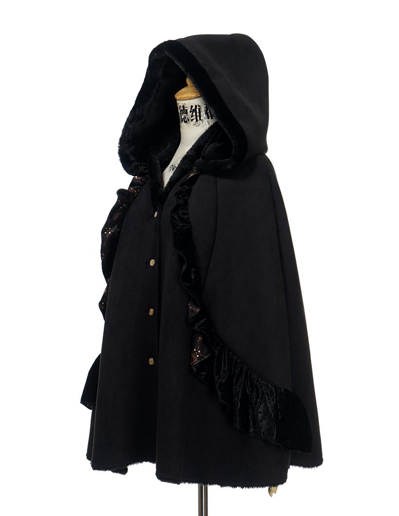 Medieval Borgia Shearling Cape renaissance faire fairy cape