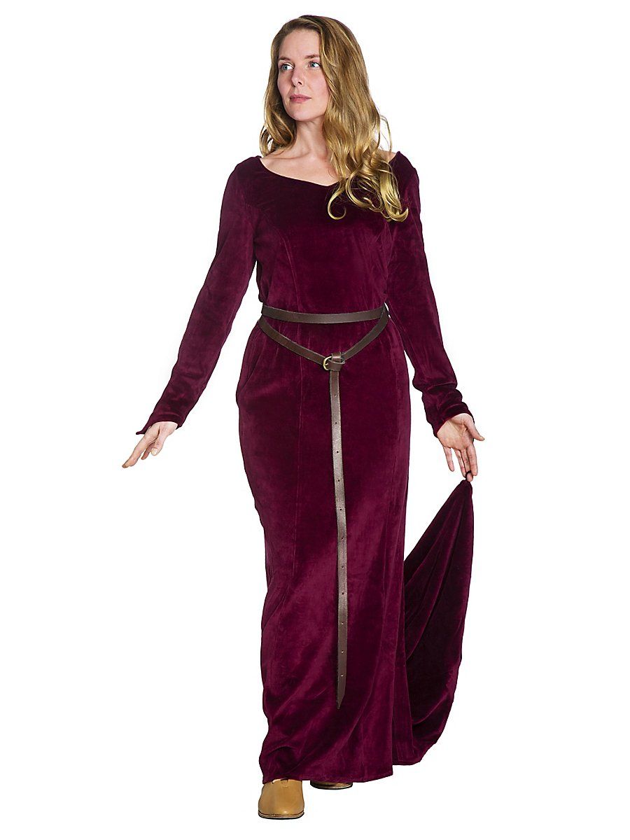 Medieval Wine Red Velvet Dress Antonia