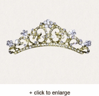 Pave Comb Gold Plated - princess tiara medieval crown