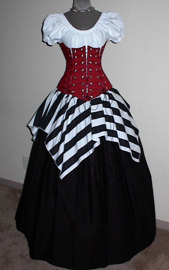 Pirate Wench Under-bust Corset Set - renaissance clothing, pirate
