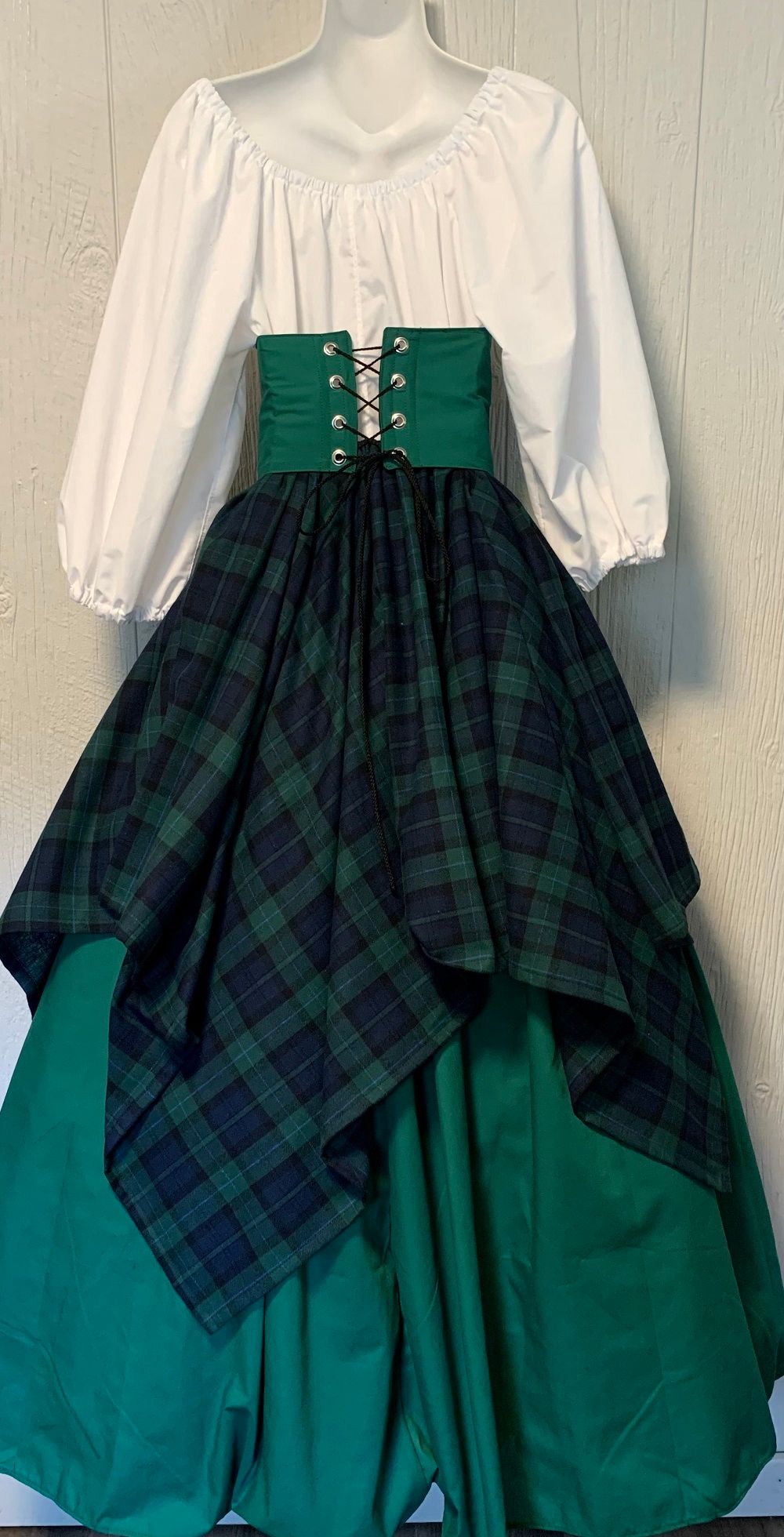 Plaid Fantasy Waist Cincher Set