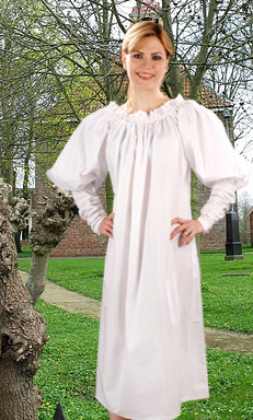 Renaissance Chemise Cotton Renaissance Chemise Short Sleeve Ruffle,