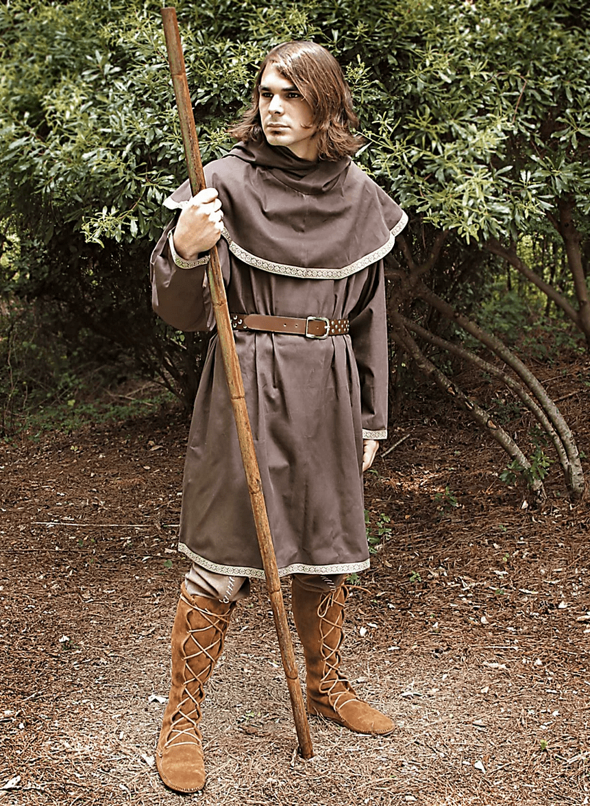 Medieval Tunic Medieval garment for men with medieval hood for Robin ...