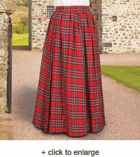 Full Length Scottish Plaid Skirt
