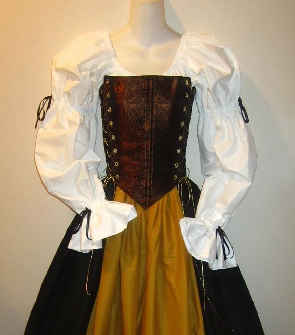 Steampunk Skull Corset Set - pirate medieval renaissance wench