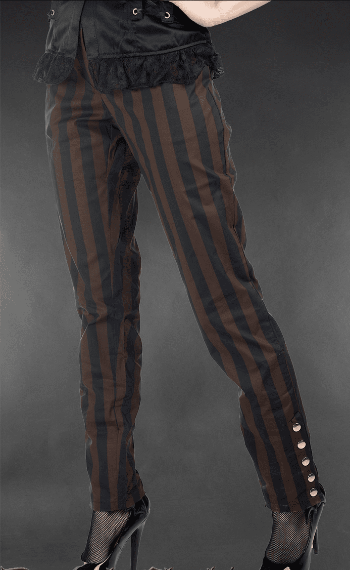 Steampunk Striped Five Button Pants