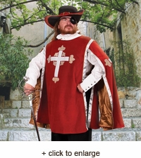 The Cardinal's Guard Red Velvet Tabard - medieval musketeer