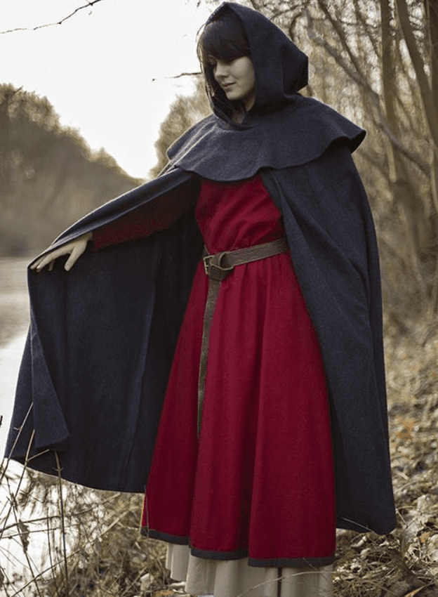 Wool Cloak with Mantle - medieval cloak, renaissance costume cape