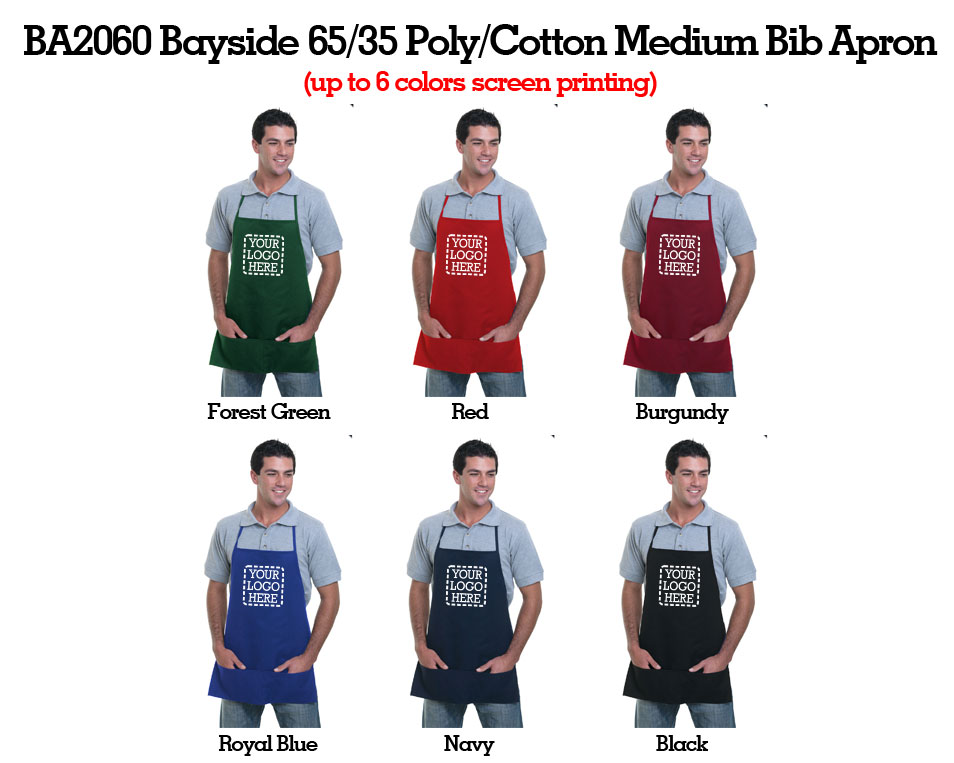 Bayside Utility Promotional Bib Apron 25" Custom Printed