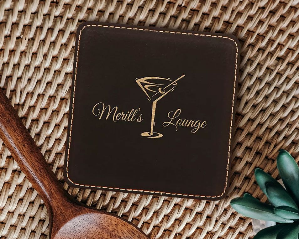 Custom Engraved Leatherette Coasters
