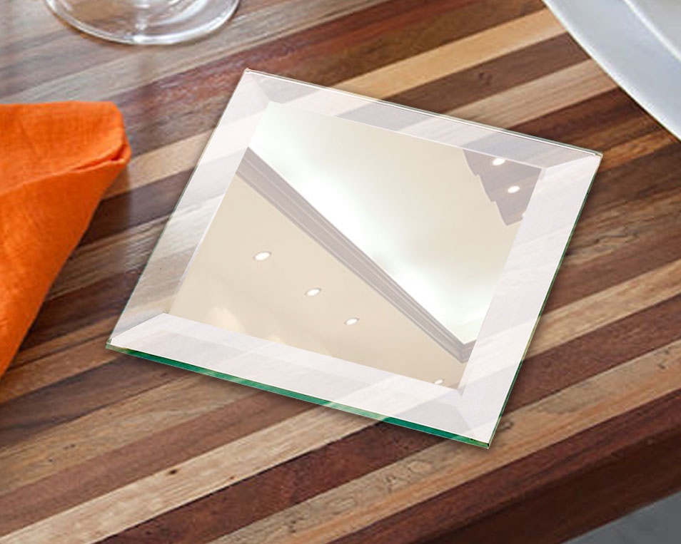 Mirror Coasters, Beveled Mirrored Coasters 4" - From $2.75!
