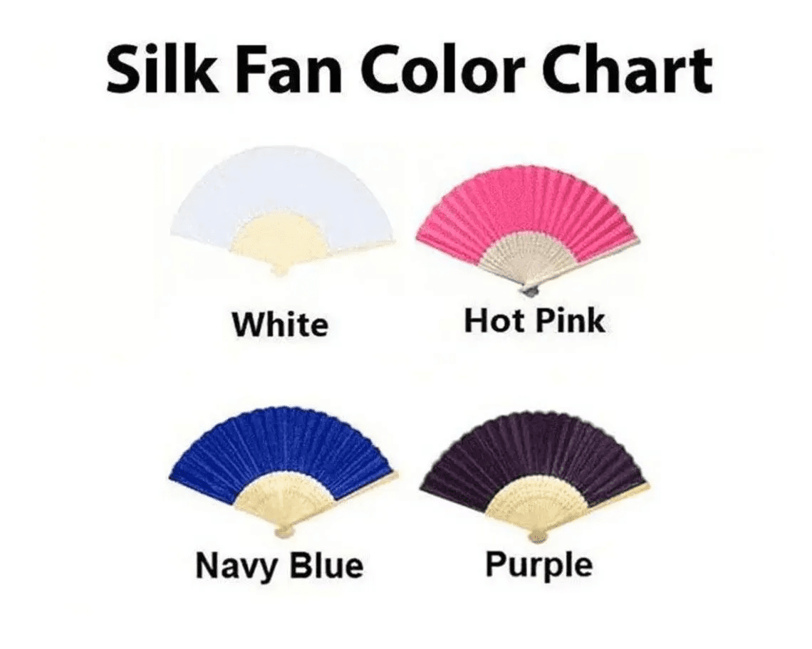 Personalized Silk Fans w/ Front Print
