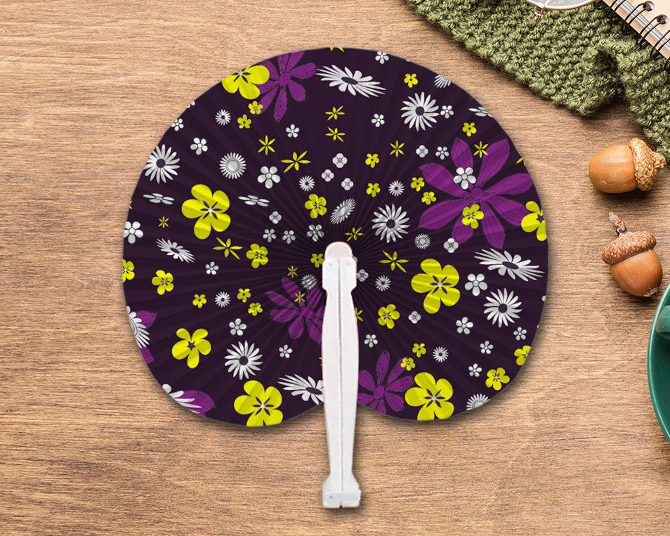 Personalized Round Folding Fans Full Color