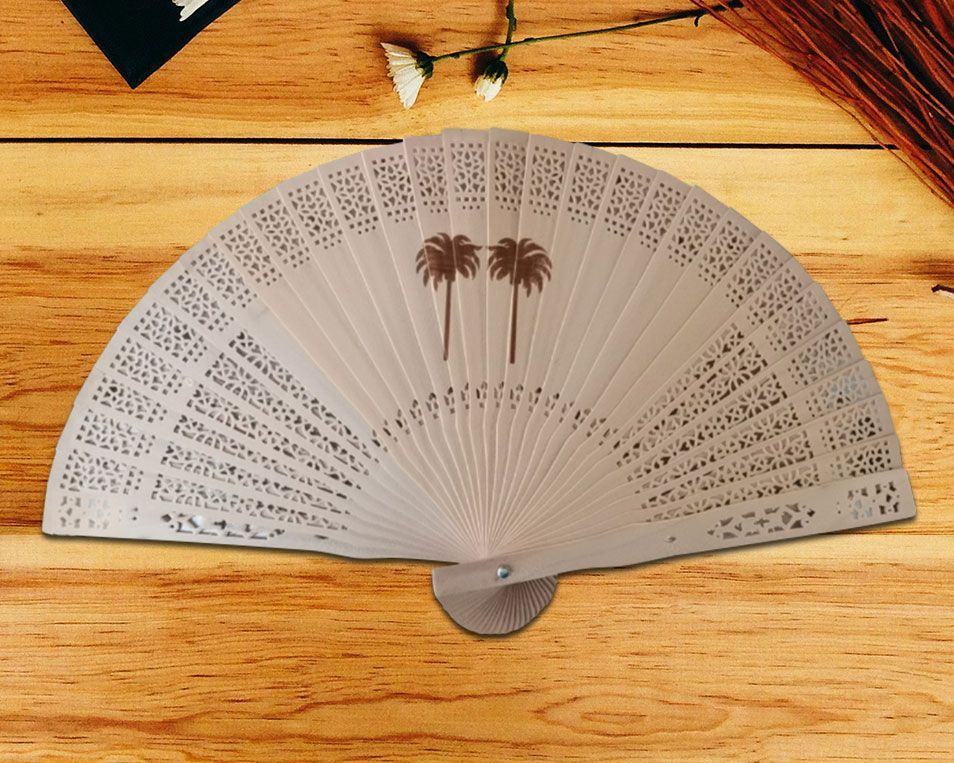 Personalized Wood Fan w Front Engraving