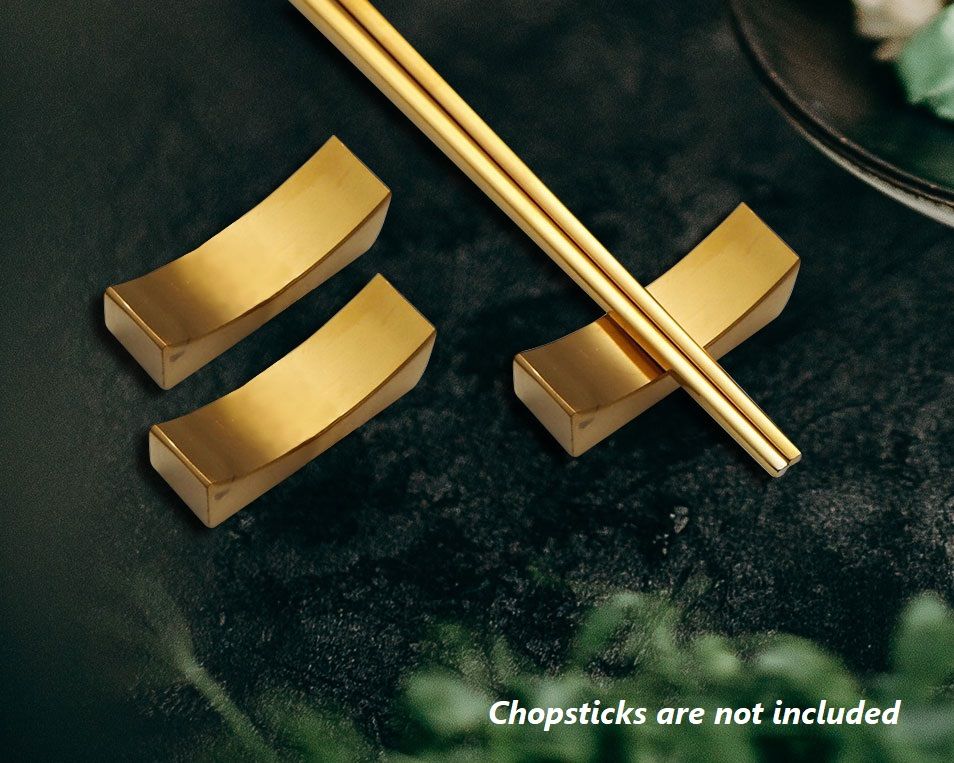 Bridge-Shaped Stainless Steel Chopstick Rests (Gold/Silver)
