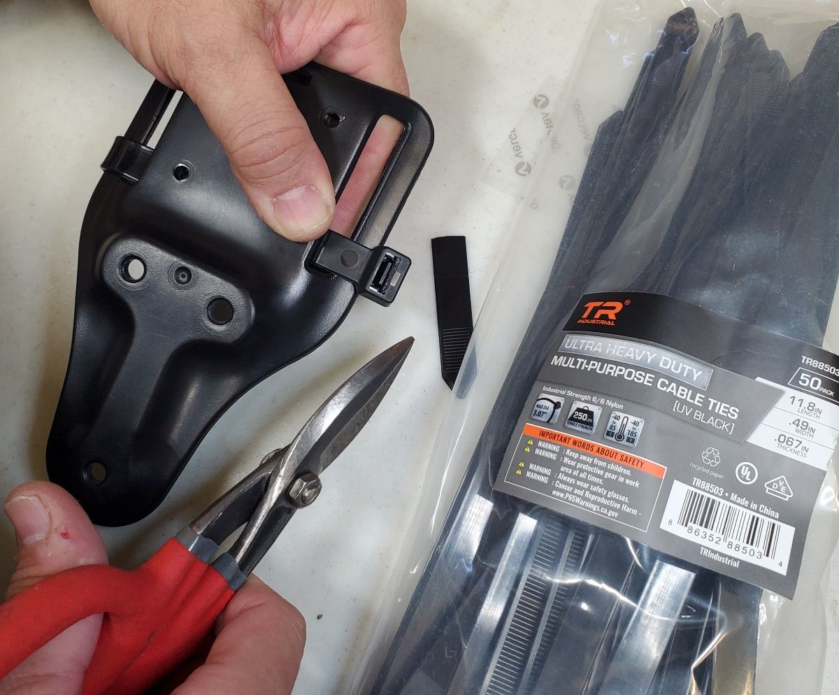 S5: Cut off remaining end of zip tie and done