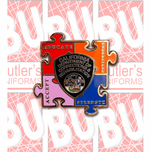 Autism Puzzle CDCR Shield - Lapel Pin