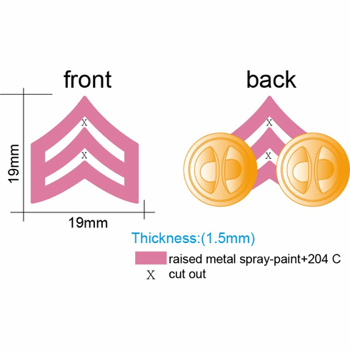 Pink - Sgt Chevron Collar Pins