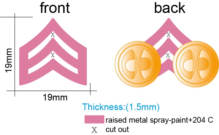 Pink - Sgt Chevron Collar Pins