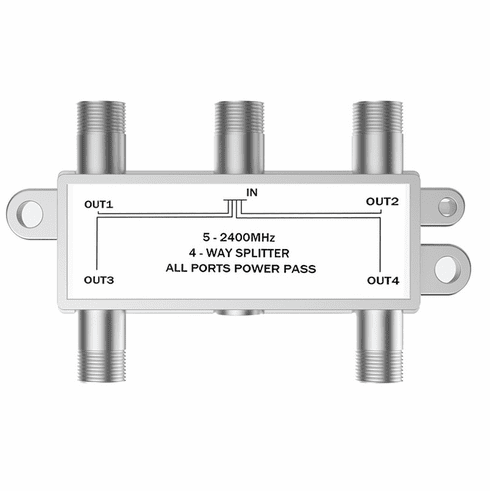 Premium 4-Way RF Coax Splitter Combiner