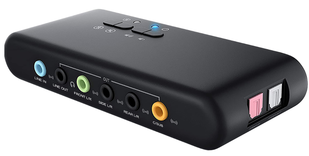 USB 7.1 Channel Surround Sound Adapter With Volume Control And Optical ...