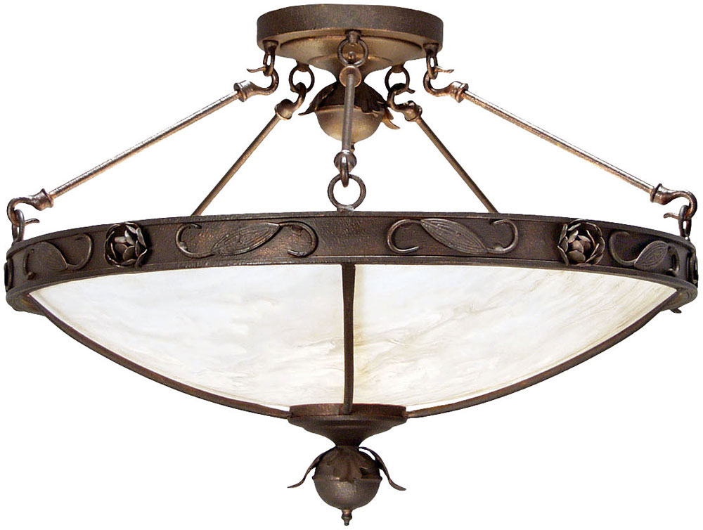 2nd Ave. 116149 Arabesque Traditional Copper Rust Flush Mount Lighting ...
