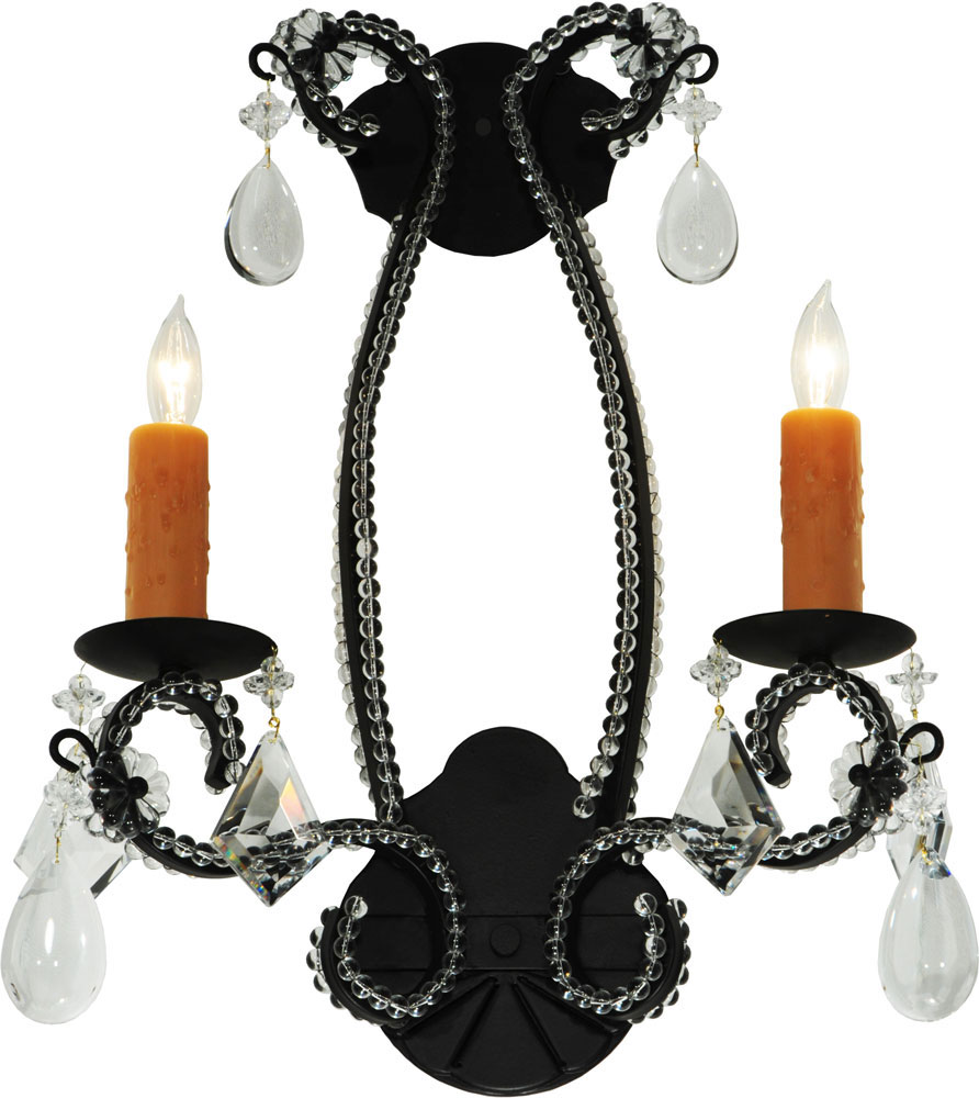 2nd Ave. 133962 Peak Traditional Black Textured Wall Sconce - 2ND-133962