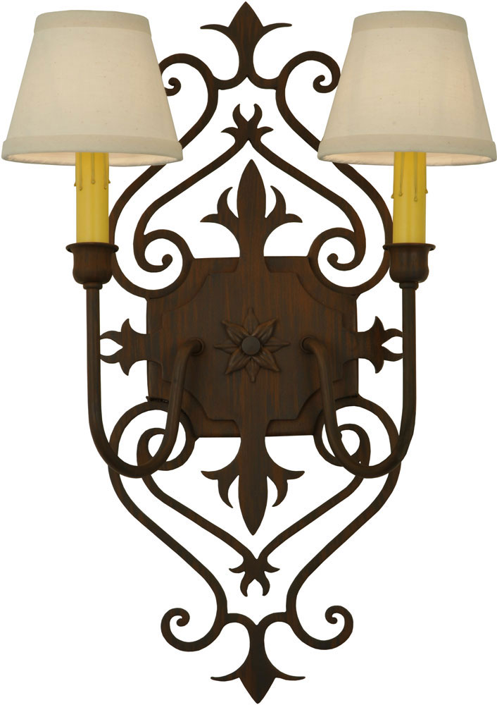 2nd Ave. 134881 Louisa Traditional Rustic Iron Wall Sconce Lighting ...