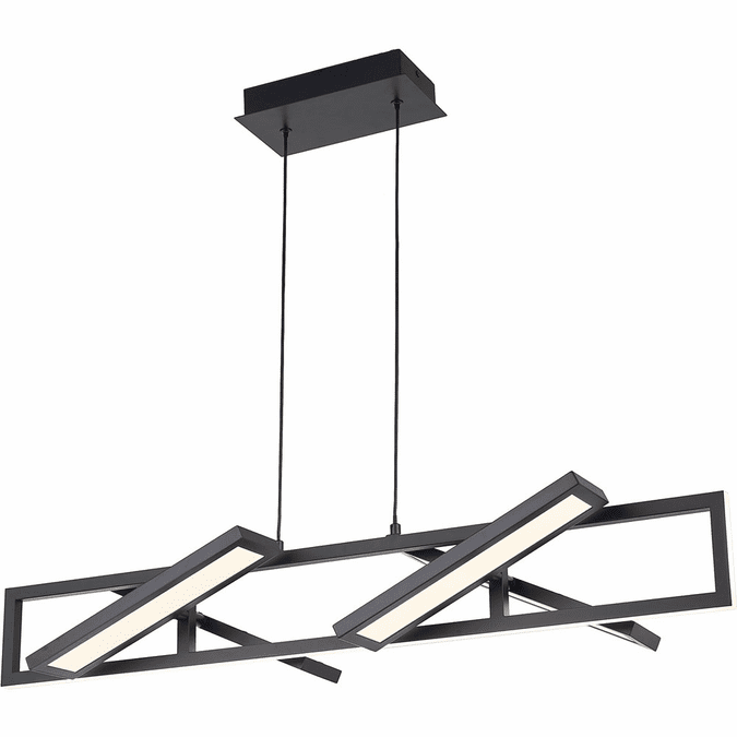 Abra 10110PN-MB-Helix Helix Modern Matte Black LED Island Light Fixture ...