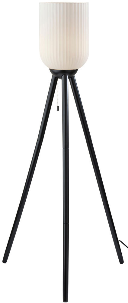 Adesso 1630-01 Kinsley Modern Black Wood Floor Lamp Lighting - ADE-1630-01