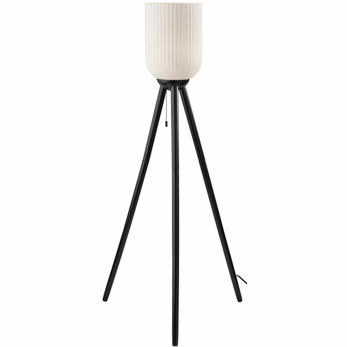 Adesso 1630-01 Kinsley Modern Black Wood Floor Lamp Lighting - ADE-1630-01