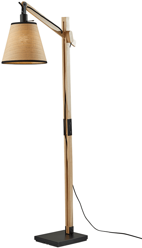 Adesso 4089-18 Walden Black Metal and Natural Wood Lighting Floor Lamp ...